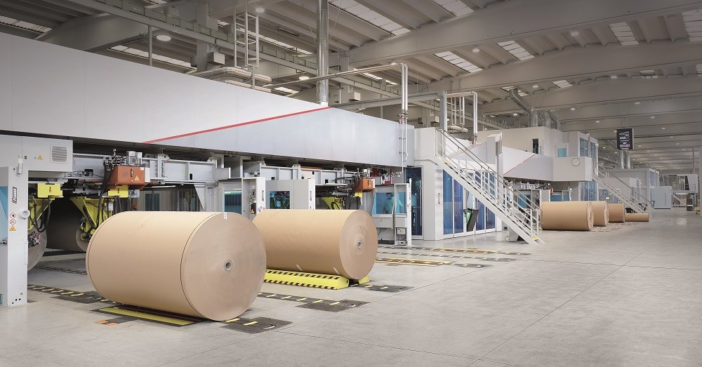 Industrial corrugator line designed for high-quality corrugated board ...